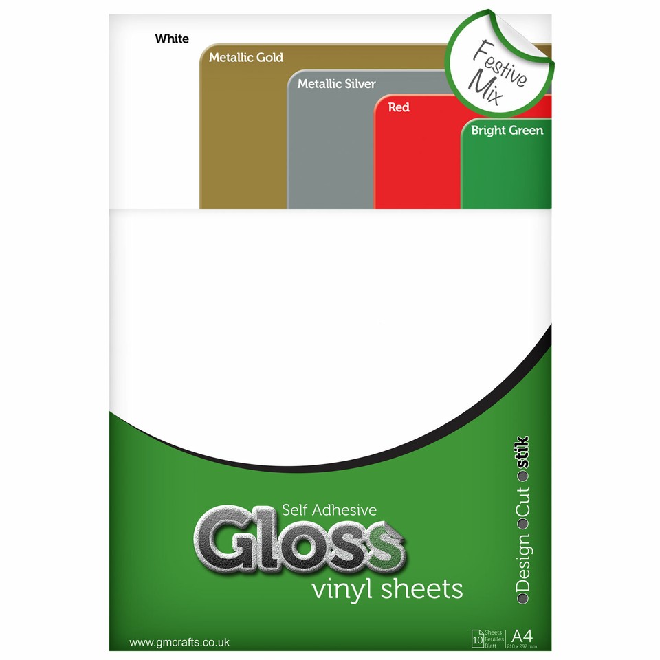 Gloss vinyl self adhesive sticker making craft sheets cameo 2 portrait ...