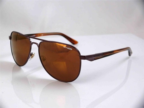 ARNETTE ONE TIME UNISEX AVIATOR SUNGLASSES BR HAVANA METAL FRAME MIRROR ...