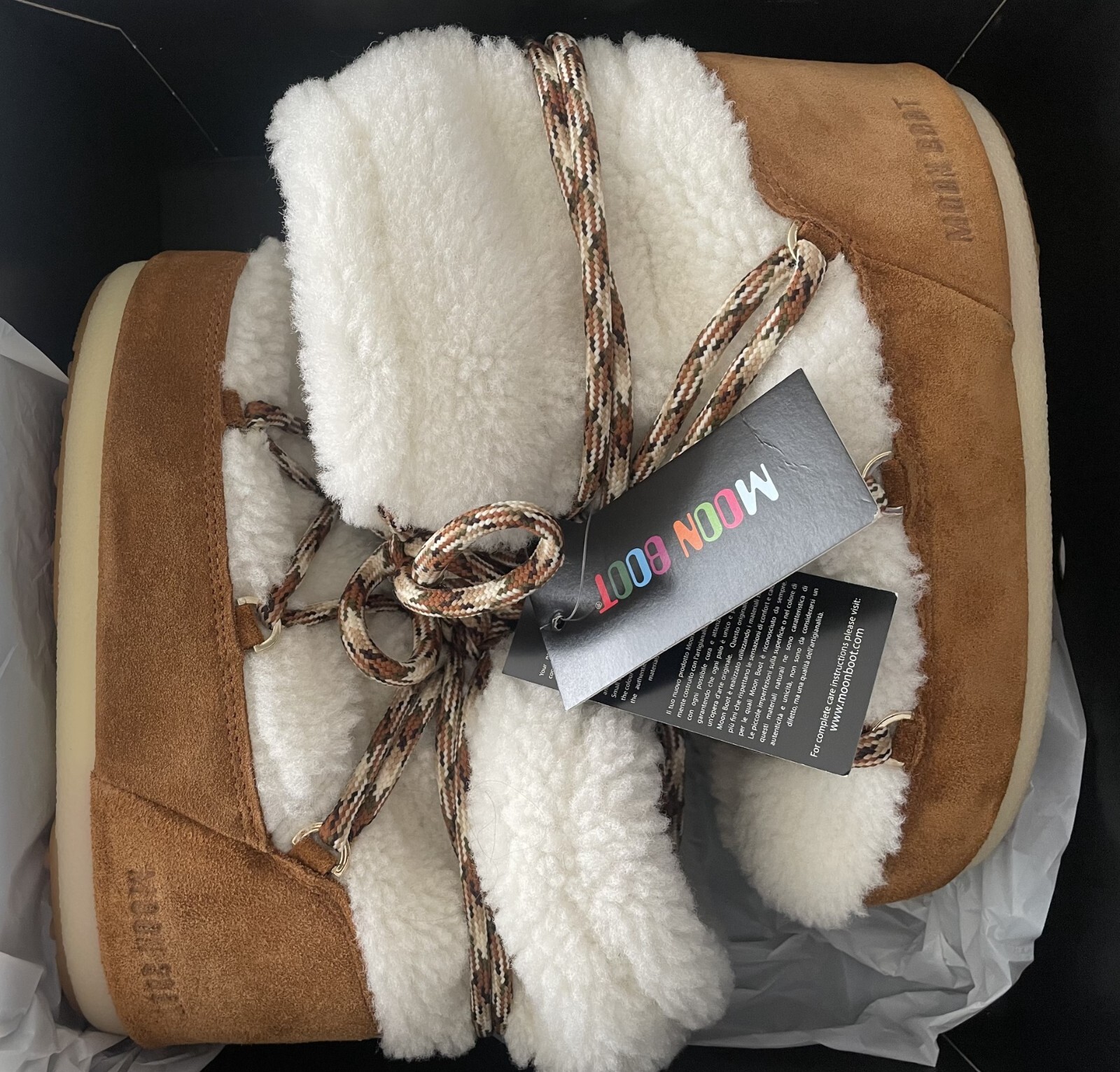 shearling women's moon boots, size US 7.5, water resistant | eBay