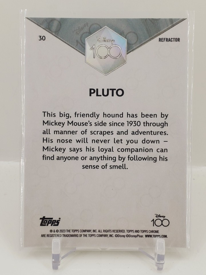 2023 Topps Chrome Disney 100 Years Pluto Silver Refractor SP Mickey Card 30 A | eBay
