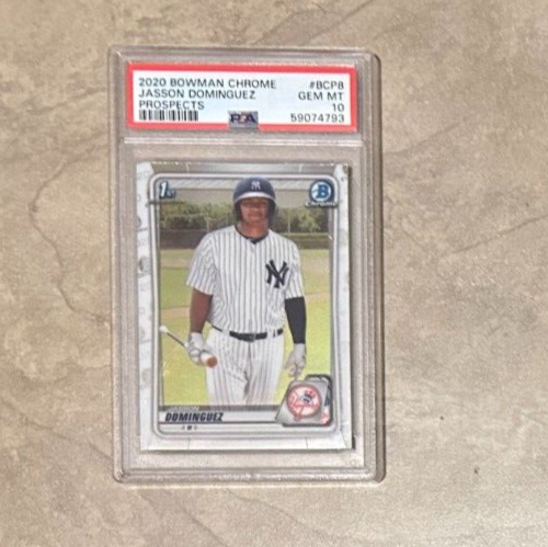 2020 Jasson Dominguez Bowman Chrome Prospects Rookie RC Yankees PSA 10 ...
