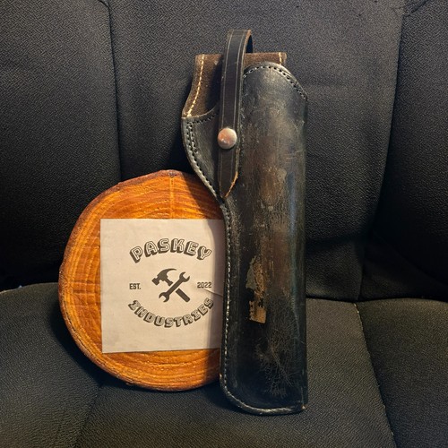 Vintage Black Leather RH OWB Holster for Large Frame 7" Barrel Revolver ...