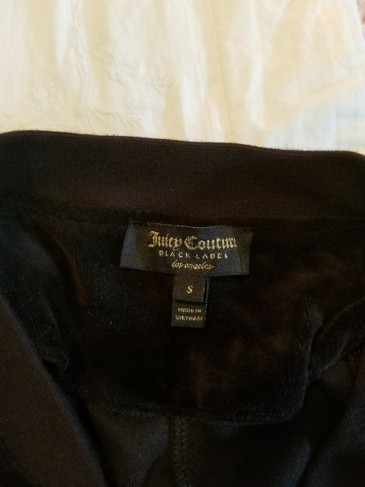 Juicy Couture Black Velour Bomber Jacket Sz S | eBay UK