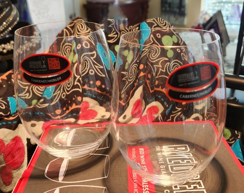 Lot 3 NIB Set of 4 Riedel O Cabernet/Merlot Stemless Wine Glasses | eBay