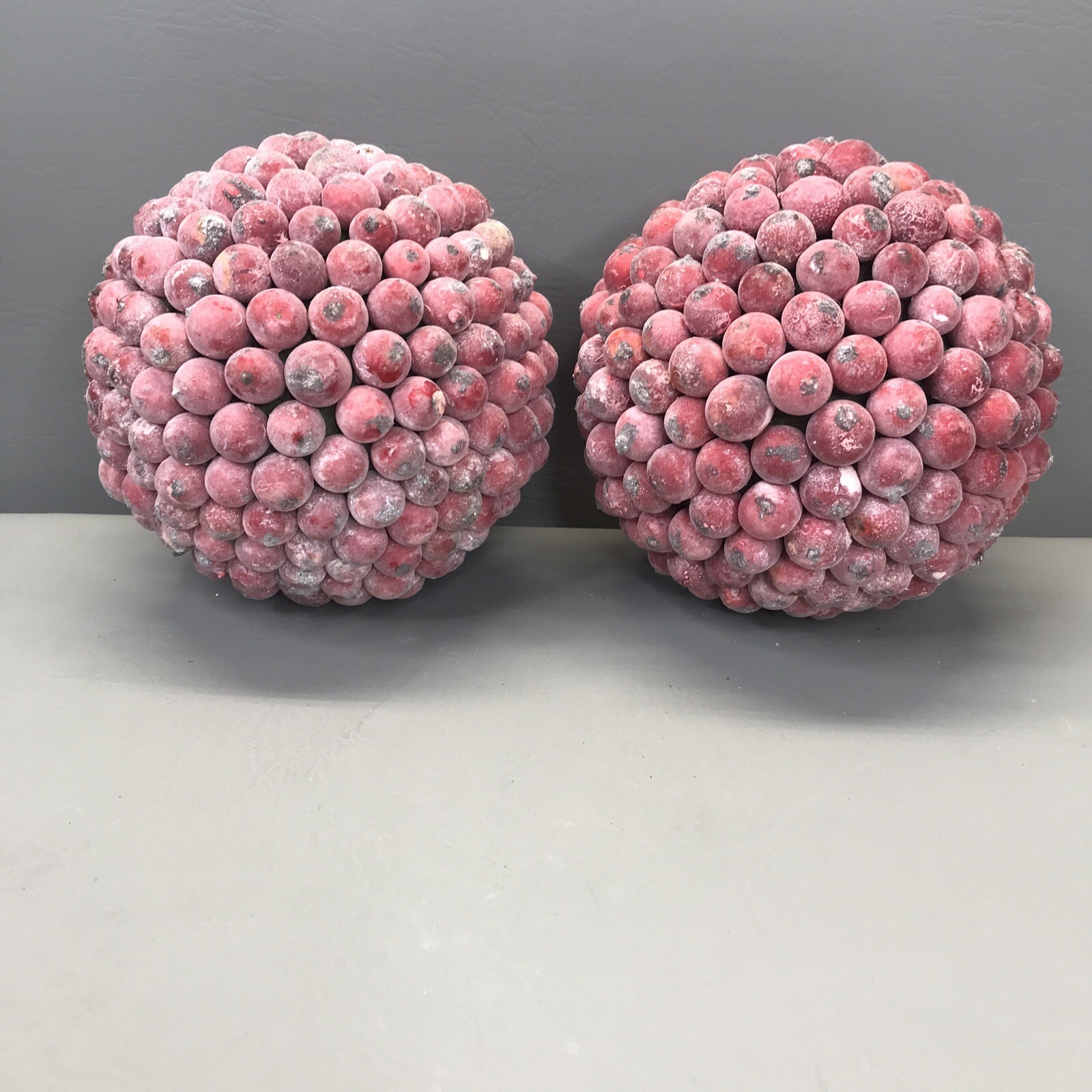 Artificial Decorative Red Frosted Berry Spheres Ball Fruits 6" Balls ...