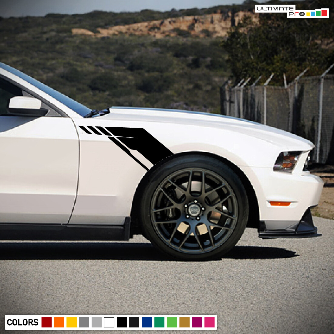 Decal For Ford Mustang Hood sticker side Front Fender Stripes kit GT ...