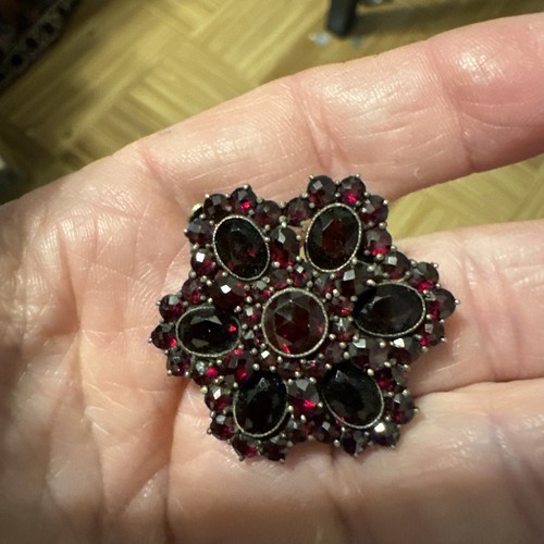 Antique Vintage Victorian Bohemian Garnet Pin From Estate Beautiful | eBay