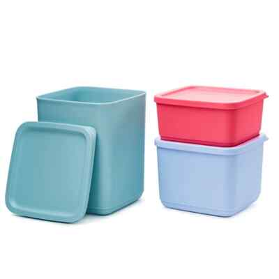 Brand New Tupperware Cubix Square Set of 3 Food Containers | eBay