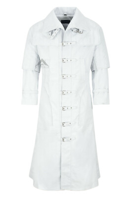 Pirate Captain Coat Full Length Overcoat White Costume Movie Coat Real ...