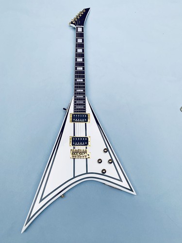 New Factory Customization Electric Guitar, Randy Rhoads V Flying, White ...