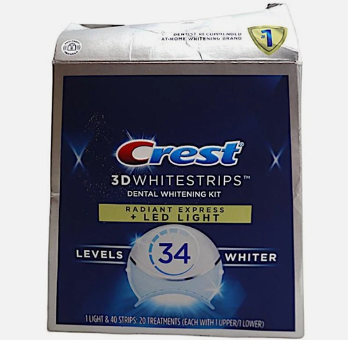 CREST 3D WHITESTRIPS *RADIANT EXPRESS + Led Light 40 STRIPS 20 ...
