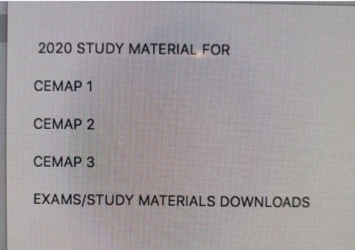 CeMAP 1 2 3 STUDY MATERIALS/ EXAM QUESTIONS/ REVISION MATERIALS 2020 | eBay