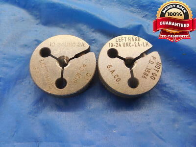 10 24 UNC 2A LEFT HAND THREAD RING GAGES #10 .190 GO NO GO P.D.'S ...