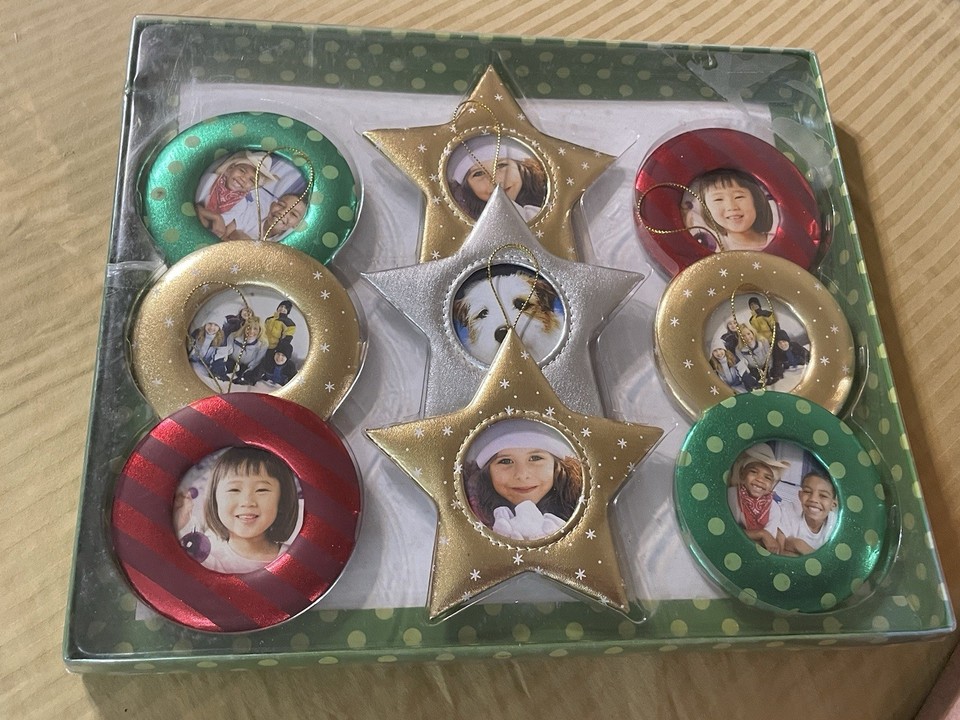 Photo Frame ornament Set Of 9 Christmas Tree Open Box Y2K Family ...
