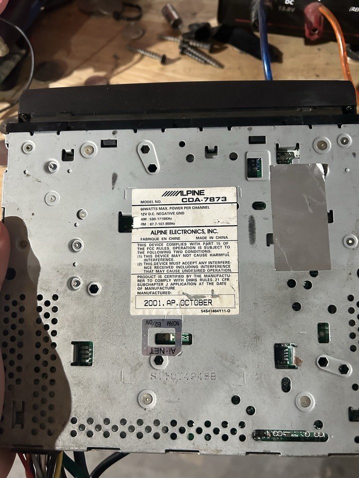 Alpine CDA-7873 Old School FM/AM/XM CD Changer BBE EQ Tested Working ...