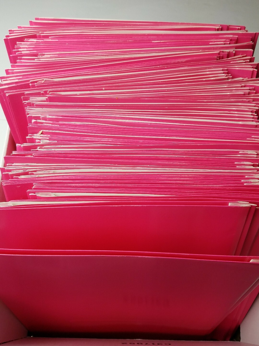 2 Pocket Pink Paper Folders with Prongs and 2 Business Card Holders ...