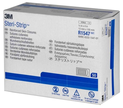 3M Steri-Strip R1547 12mm x 100mm Wundverschlussstreifen 50 x 6 Stk ...
