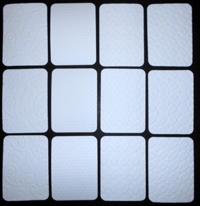 EMBOSSED WHITE CARDSTOCK PACK x 12 - 4 designs -SCRAPBOOKING/CARDMAKING ...