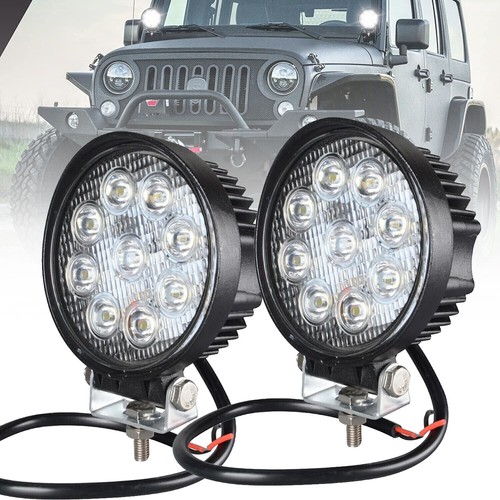 2 pcs Round LED Spot Light Pod Work Flood Driving Fog Lamp Offroad 4WD ...