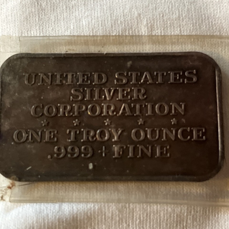 1973 Freemasonry US Silver Corp USSC .999 Fine Silver Bar 1 Troy oz | eBay
