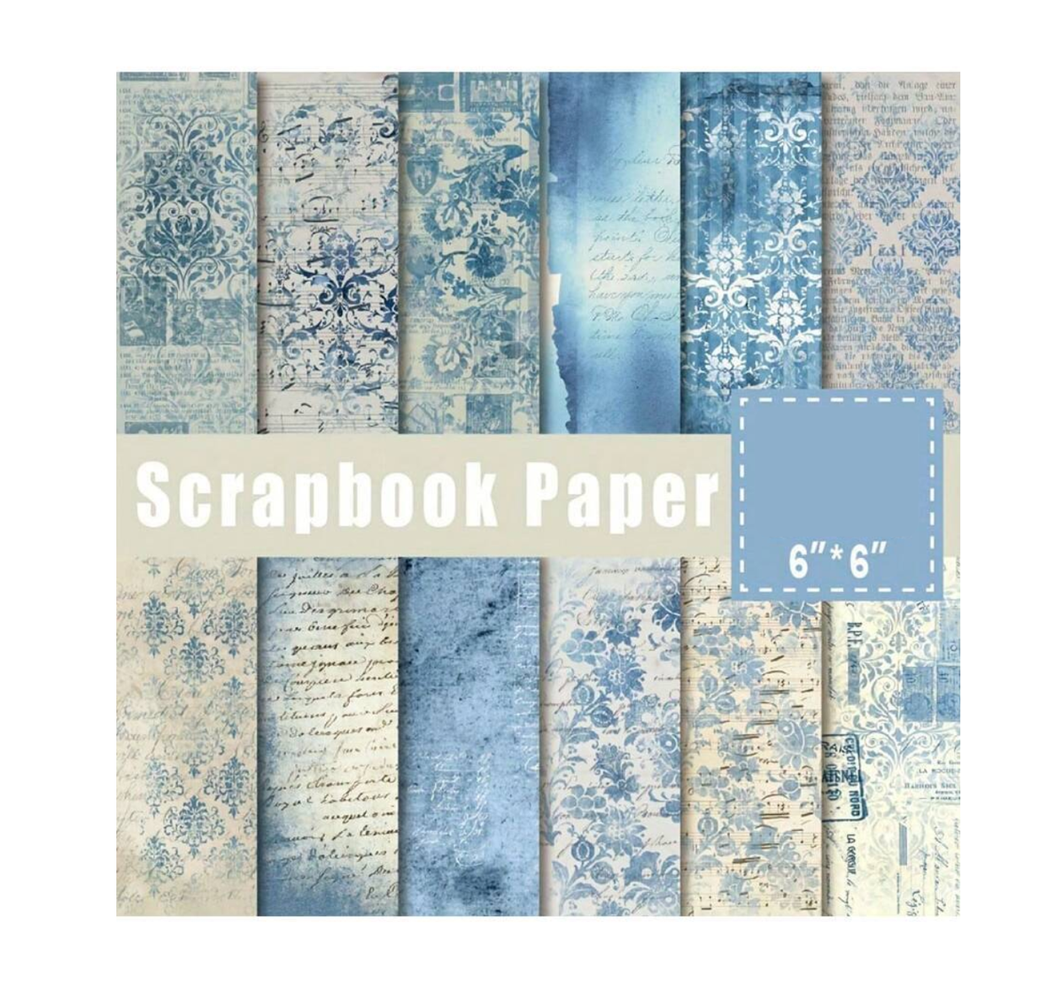 Blue Vintage Scrapbook Paper