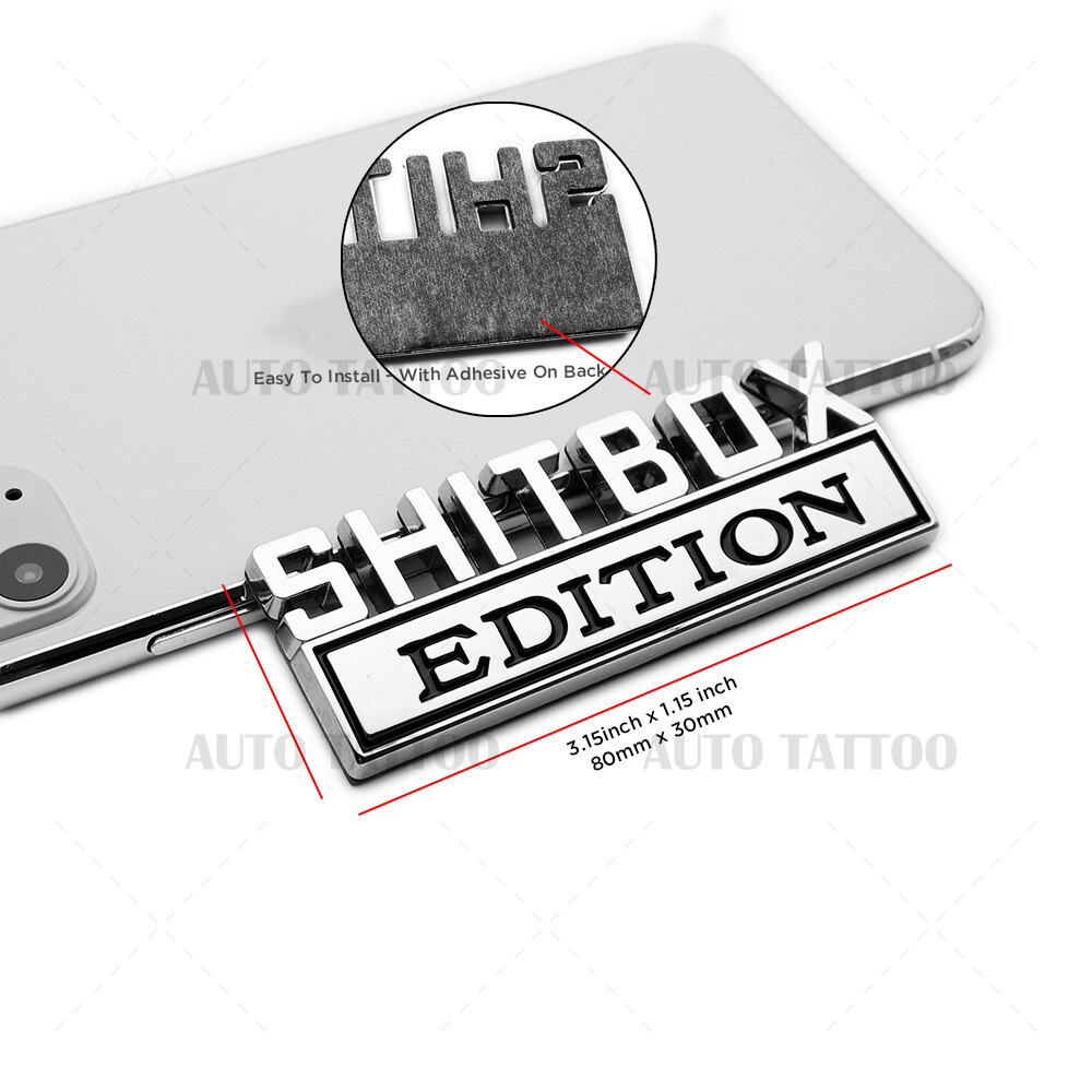 2Pcs ShitBox Edition 3D Car Truck Emblem Funny Badge Sticker Decal ...