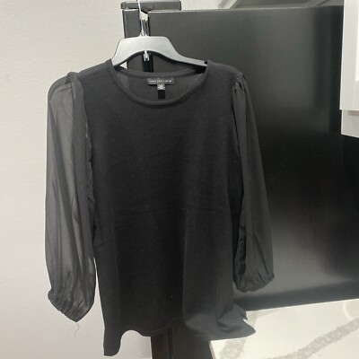 NWT John Vass Blouse Black With Sheer Sleeves New With Tags NWT ...