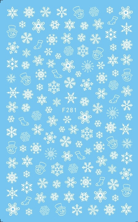 Christmas Winter New Year Snowflake Snowman Stocking 3D Art Nail ...