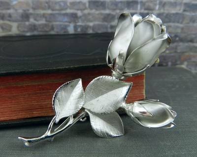 Vintage Signed HSB Harry S Bick 925 Sterling Silver Rose Brooch Pin | eBay