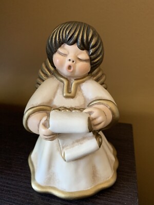 THUN Vintage Italian Pottery Bolzano Angel Scroll Of Hearts Gold Color ...