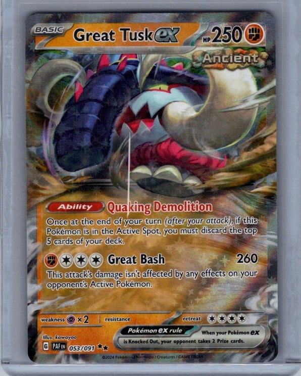 Great Tusk ex 2024 Scarlet & Violet: Paldean Fates #053/091 Double Rare ...