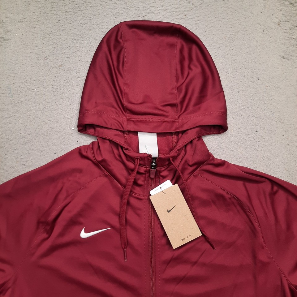 Nike Hoodie Womens Medium Maroon Dri-Fit Full Zip Jacket Training ...