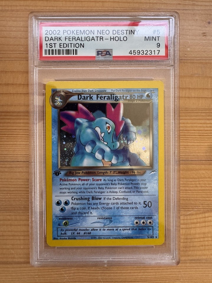 2002 Pokemon Neo Destiny 1st Edition #5/105 Dark Feraligatr Holo PSA 9 ...