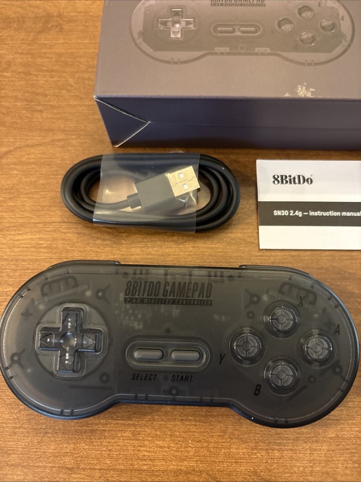 8Bitdo Sn30 2.4G Wireless Gamepad Original SNES/SFC Transparent Black 81AF | eBay