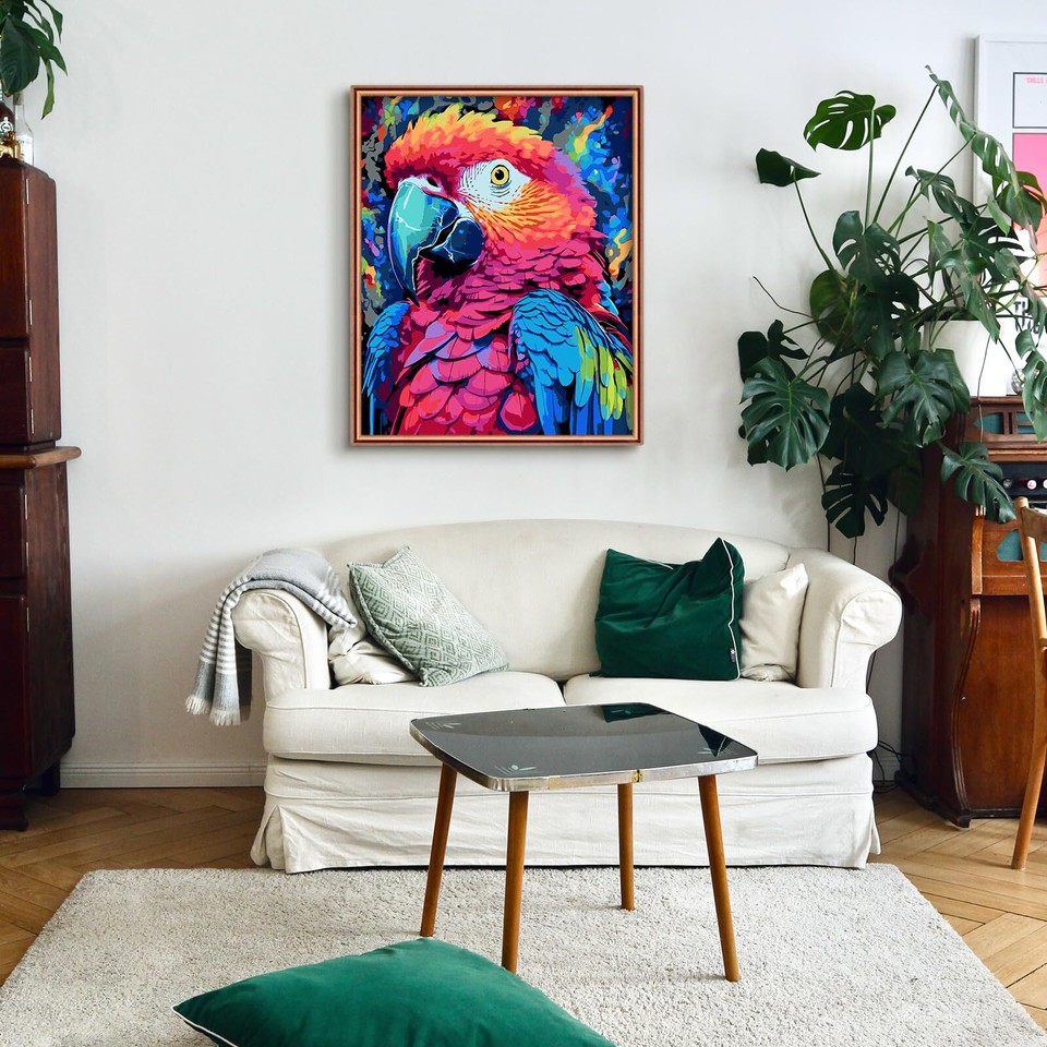 Parrot Paint by Numbers for Adults Beginner,AnimalsPaint by Number Kits ...