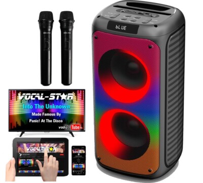Vocal-Star Portable Bluetooth Karaoke Machine 100w Speaker Lights 2 ...