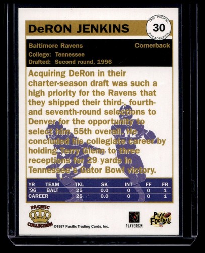 1997 Pacific Philadelphia #30 Autographed DeRon Jenkins Trading Card | eBay