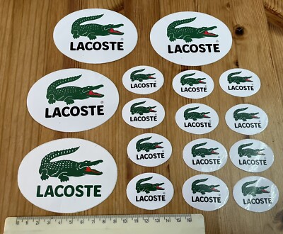 16 x Original LACOSTE Sport Stickers Aufkleber Decal Adesivo ca 4to9cm ...