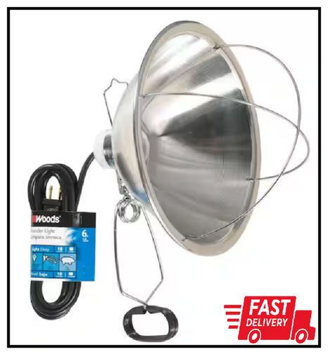 300-Watt 6 ft. Brooder Clamp Work Light with Reflector and Bulb Guard ...