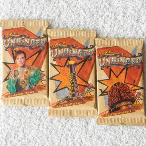 MTG: 3 UNHINGED Sealed Booster Pack Lot from Box - 1 of Each Art Cover ...