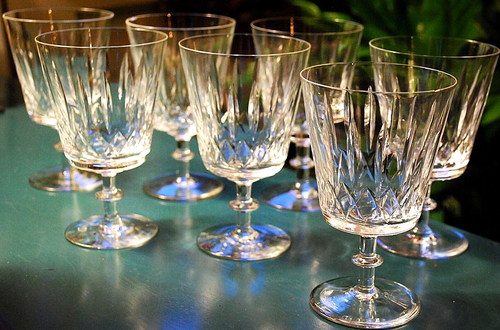 Vtg Set 7 EDINBURGH CRYSTAL ED130 Vertical Hand Cut Water Goblet ...