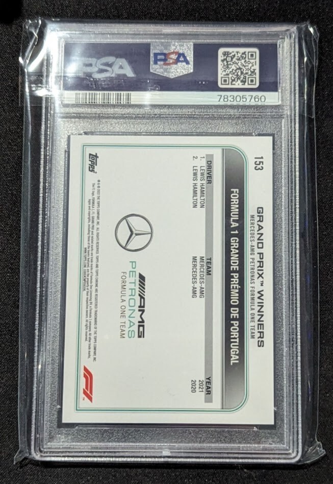 2022 Topps Chrome F1 Checker Flag Refractor #153 Lewis Hamilton PSA 10 ...