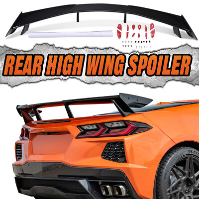 For 2020-2024 Corvette C8 Rear High Wing Spoiler in Carbon Flash GM OEM ...