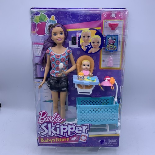 Barbie Skipper Babysitters Inc. Doll Feeding Playset W/High Chair ...