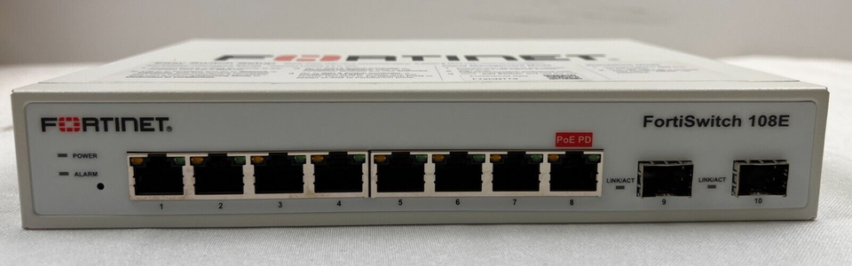 Fortinet FortiSwitch 108E PoE Managed Gigabit Ethernet Switch (FS-108E ...