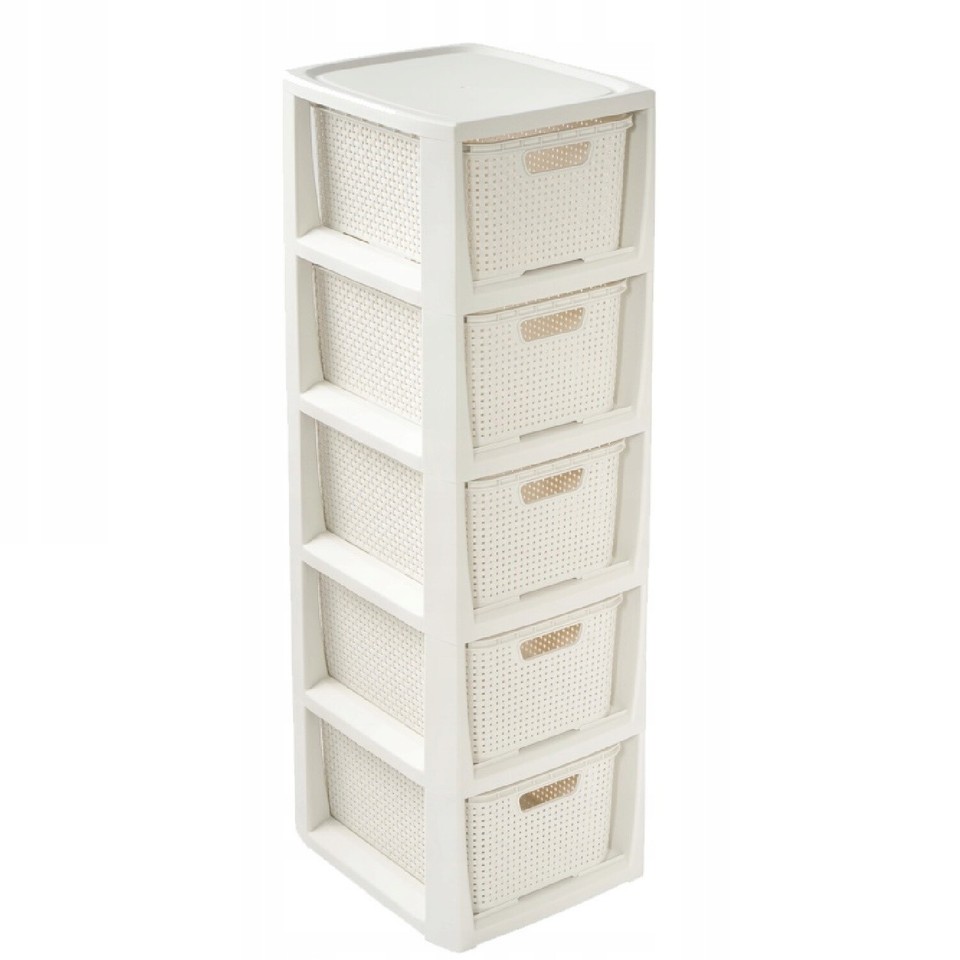 Storage Unit with Basket Drawers Tower Cabinet 4 Sizes S - XL 2 Colours ...