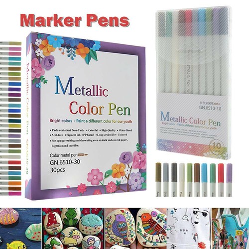 10/30x Colors Acrylic Pens Metal Paint Waterproof Marker Pens Set Craft ...