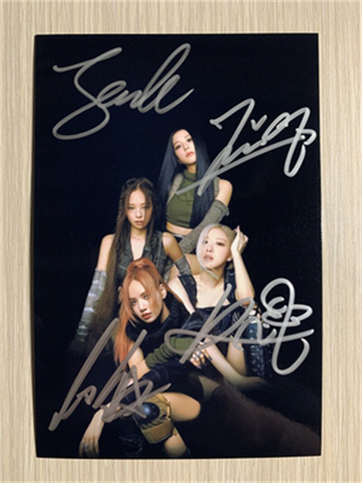 10 Styles Signed BLACKPINK LISA JENNIE ROSE JISOO Autograph Photo ...