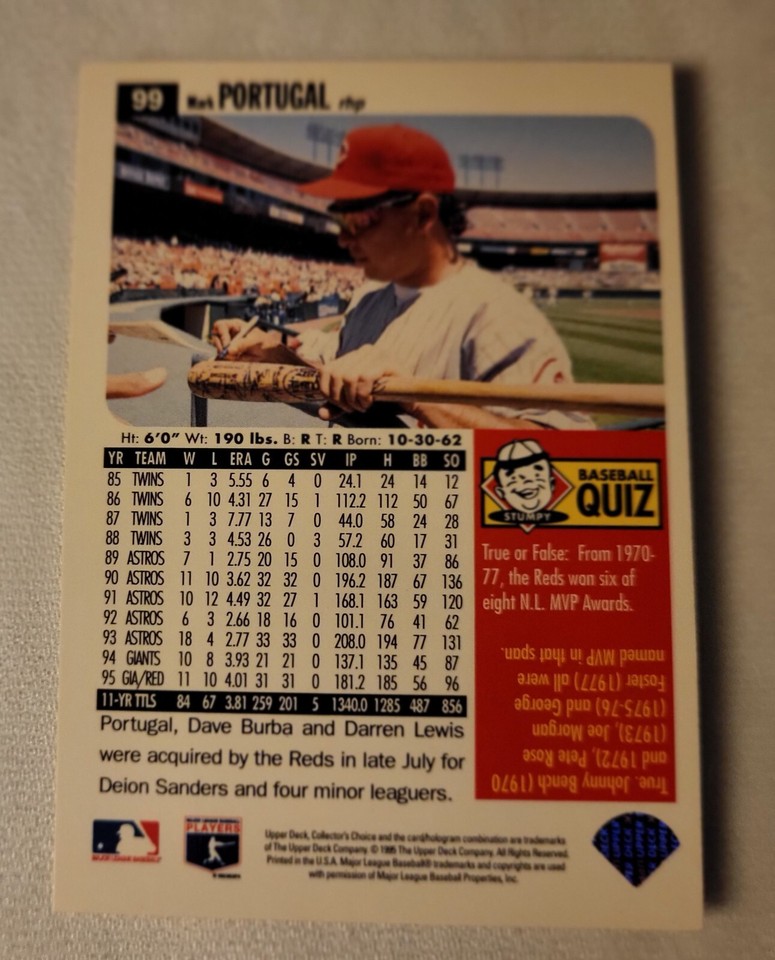 1996 Upper Deck Choice Mike Portugal GOLD SIGNATURE Baseball Card | eBay