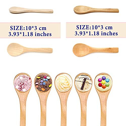 Small Wooden Spoons 50 PCS Mini Wooden Spoons for Body Scrubs/Sugar ...
